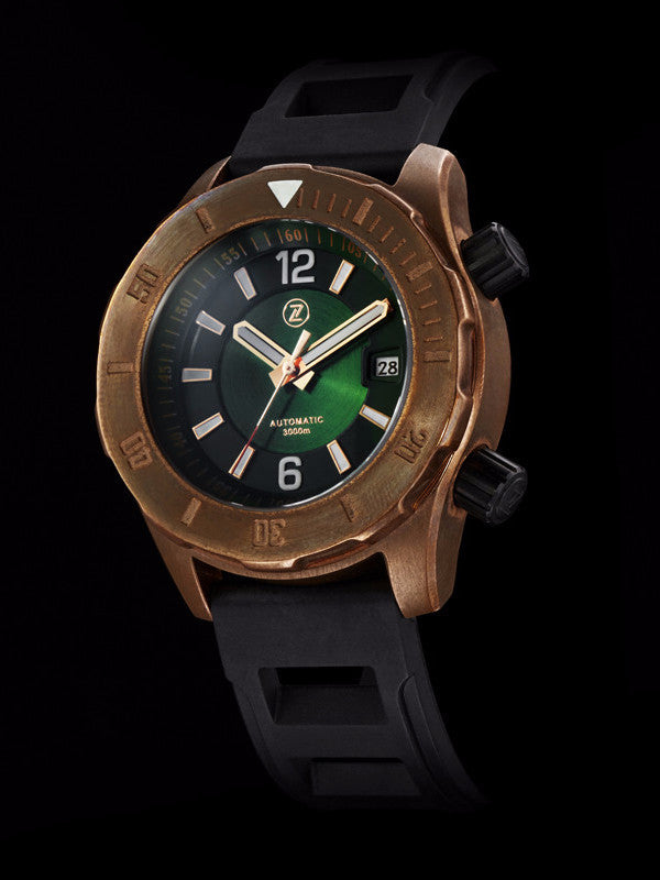 Abyss 3000m Bronze Diver Watch : Green – Zelos Watches